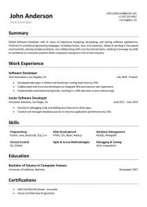 Simple Resume Template | MS Word | Free Download